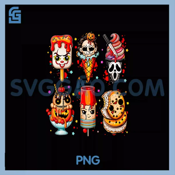 Horror Movie Summer Popsicle Halloween PNG, Ice Cream Summerween PNG