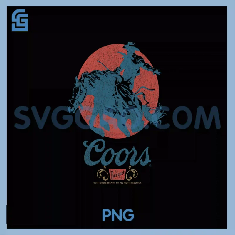 Coors Long Horn Banquet PNG, Vintage Rodeo Label PNG