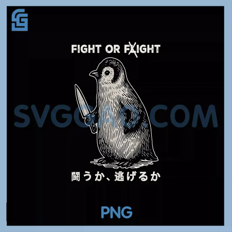 Penguin Fight Or Flight PNG, Meme Penguin With Knife PNG
