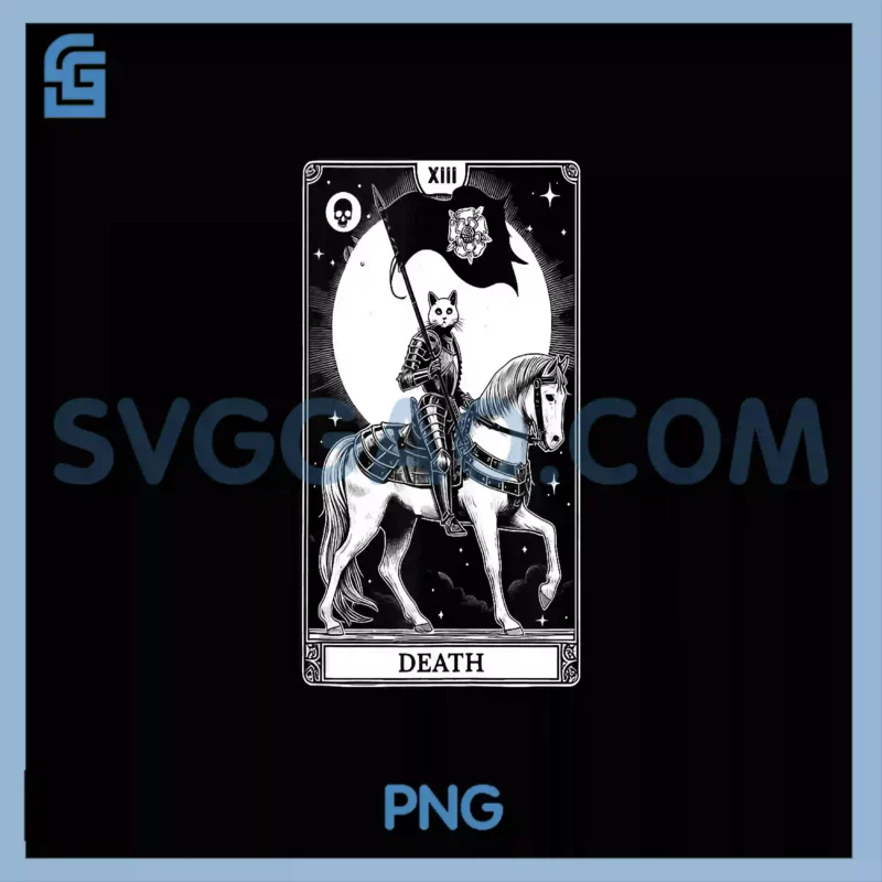 The Death Tarot Card Arcana XIII PNG, Cats Major Arcana PNG