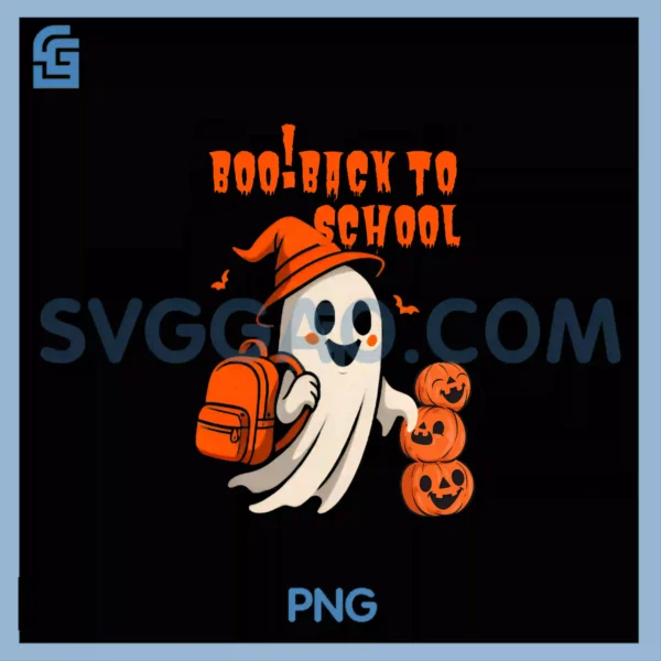 Boo Back To School PNG, Halloween Family Kids Party PNG