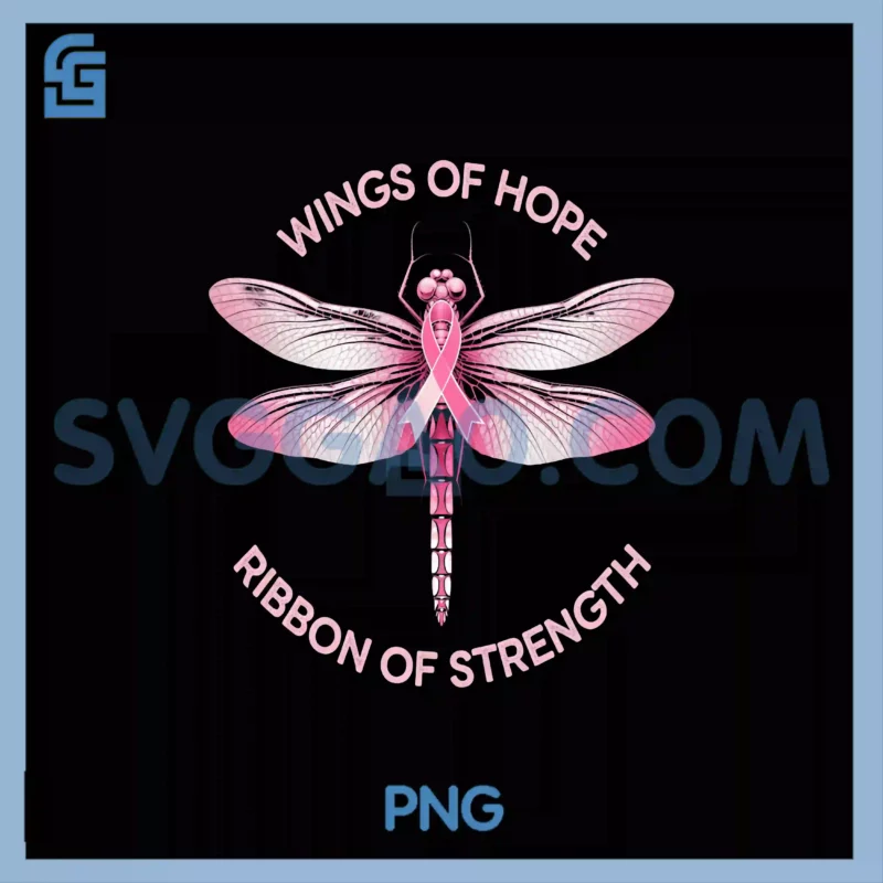 Breast Cancer Warrior Survivor PNG, Awareness Support Dragonfly PNG