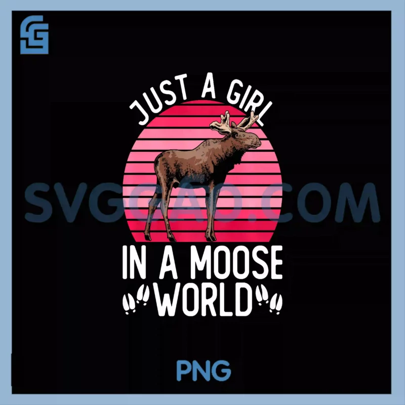 Girl In A Moose World PNG, Moose Premium PNG