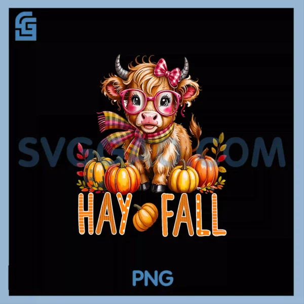 Hay Fall Cow PNG, Hello Fall Pumpkin Cow 2025 Halloween PNG – SVGGAO