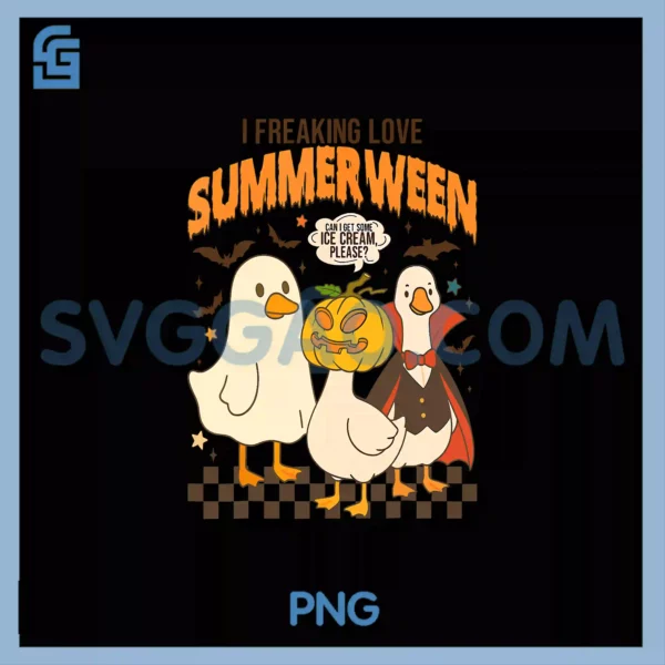 I Freaking Love Summerween, PNG, Ghost Summer Halloween PNG
