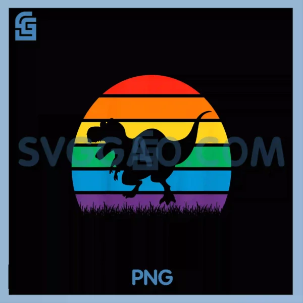 Kids Dinosaur PNG, T Rex LGBT Gay Pride Flag Allysaurus Ally PNG