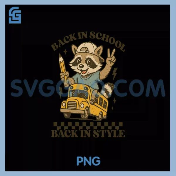 Raccoon On School Bus PNG, Back To School Student PNG