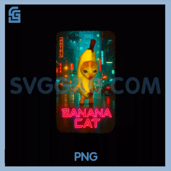 Cute Banana Cat Happy PNG, Bananacat Meme Kitty Cat Lovers Meme PNG