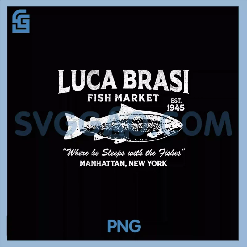 Vintage Luca Brasi PNG, Fish Market Retro Fishing PNG