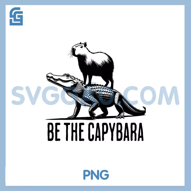 Vintage PNG, Be The Capybara Riding Gator PNG