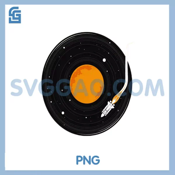Vinyl Music Vinyl Space Lover PNG, Retro Vinyl Lovers DJ Pullover PNG