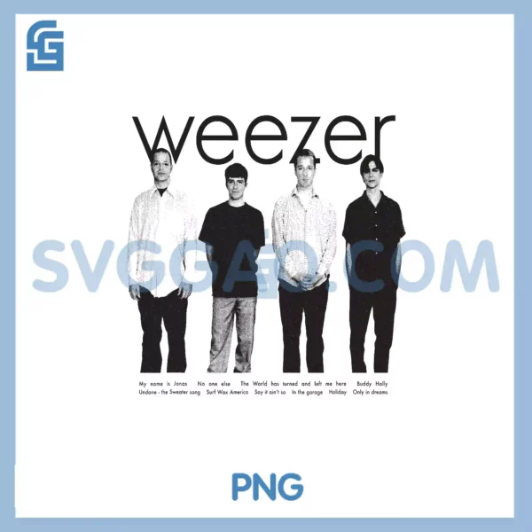 Weezer PNG, Blue Album Anniversary Tracklist PNG – SVGGAO