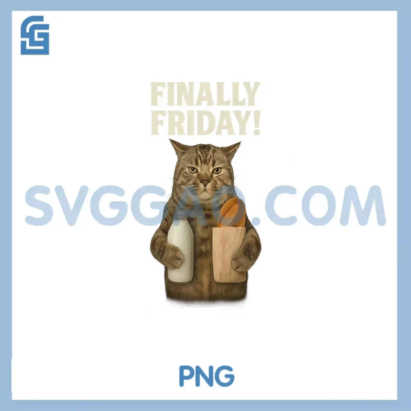 Cat Meme Finally Friday PNG, Sarcastic Office Humor PNG