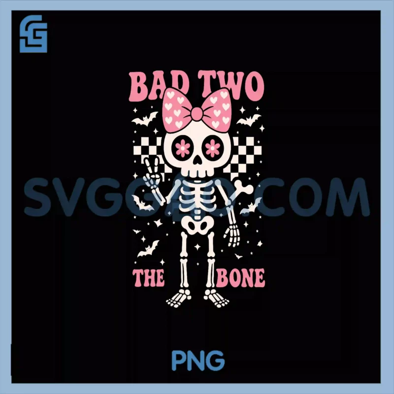 Bad 2 The Bone Outfit PNG, 2nd Birthday Skeleton PNG