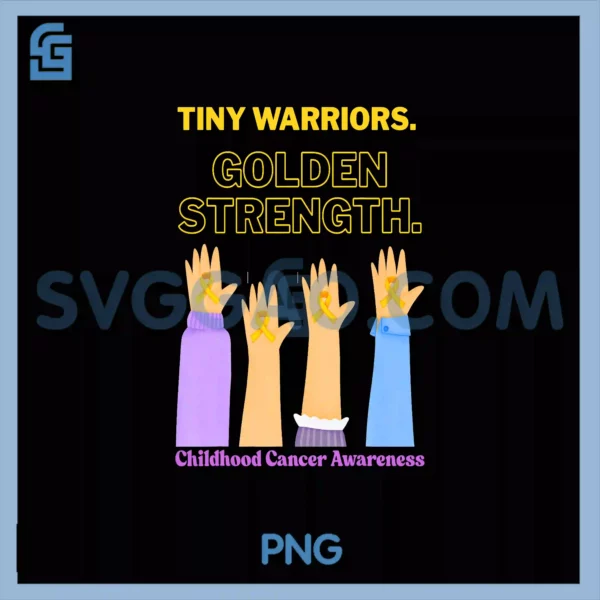 Childhood Cancer Ribbon PNG, Awareness Tiny Warriors Strength PNG
