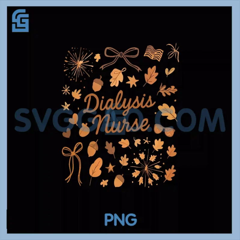 Dialysis Nurse PNG, Fall Leaves Bow Nephrologist Kidney Nursing PNG