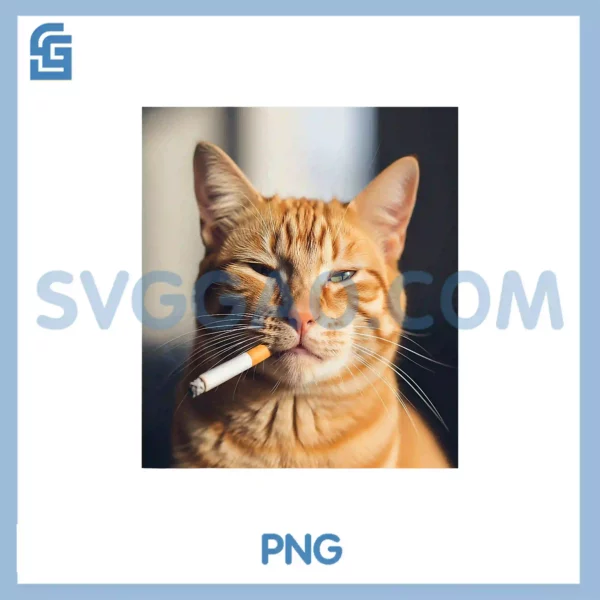 Smoking Cat PNG, Cigarette Kitty Gen Z Meme, Cat Lover PNG – SVGGAO