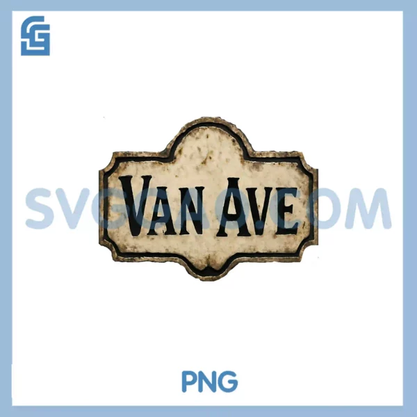 Vintage Van Ave Sign PNG