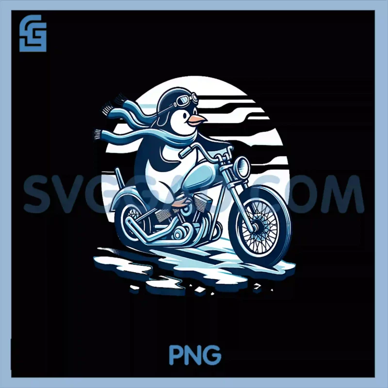 Cool Penguin PNG, Riding Motorcycle Adventure PNG