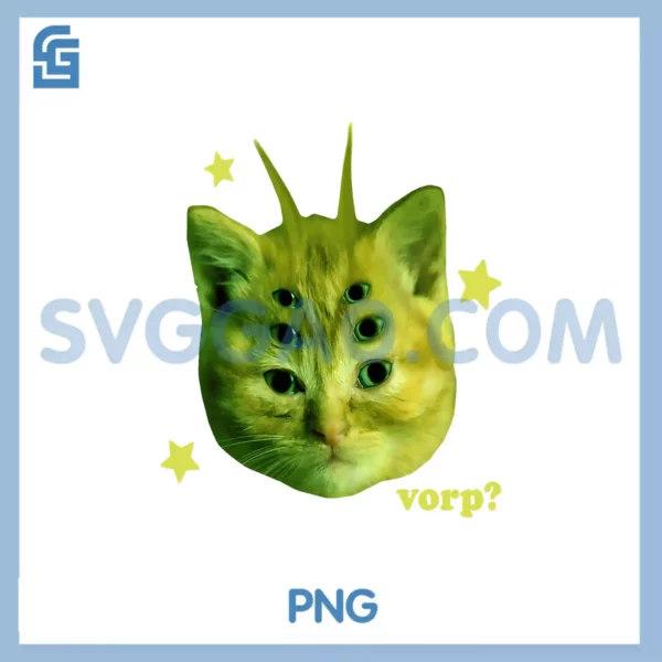 Vorp Alien PNG, Cat Meme Silly Cat Brainrot Weird Dank PNG