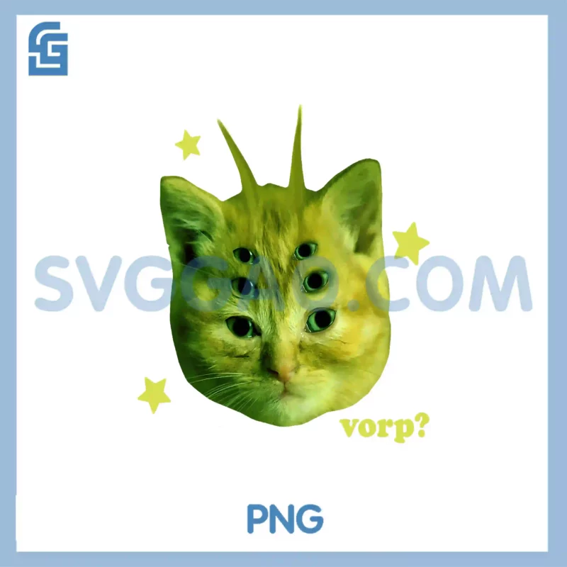 Vorp Alien PNG, Cat Meme Silly Cat Brainrot Weird Dank PNG
