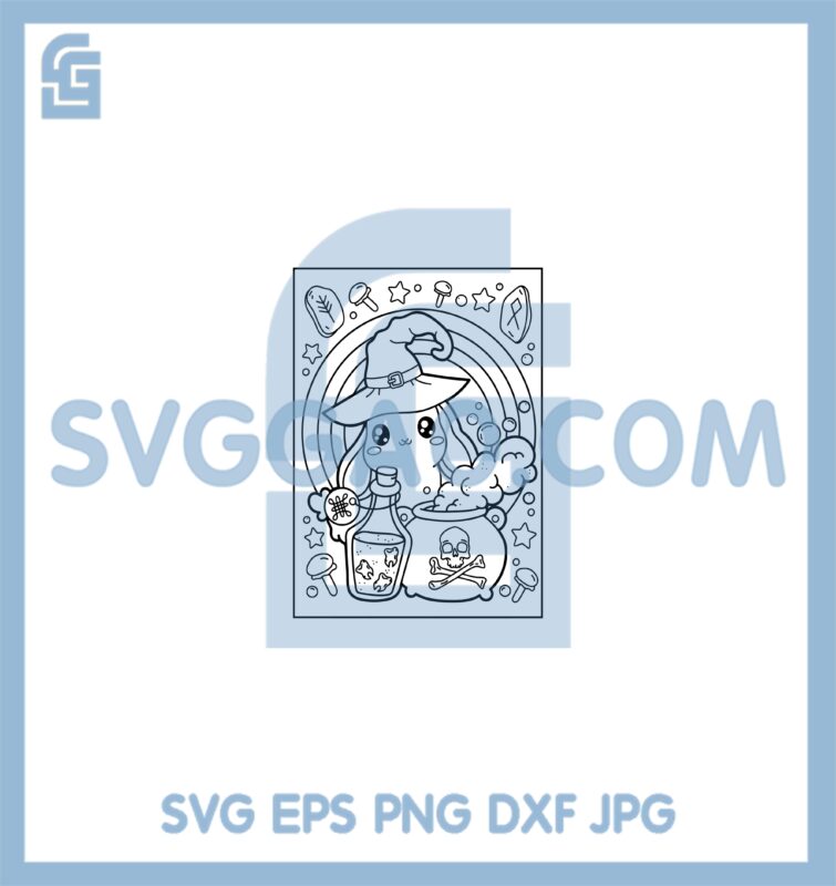 Bunny Wtich Magic Rainbow Svg, Bunny Wtich Halloween Svg