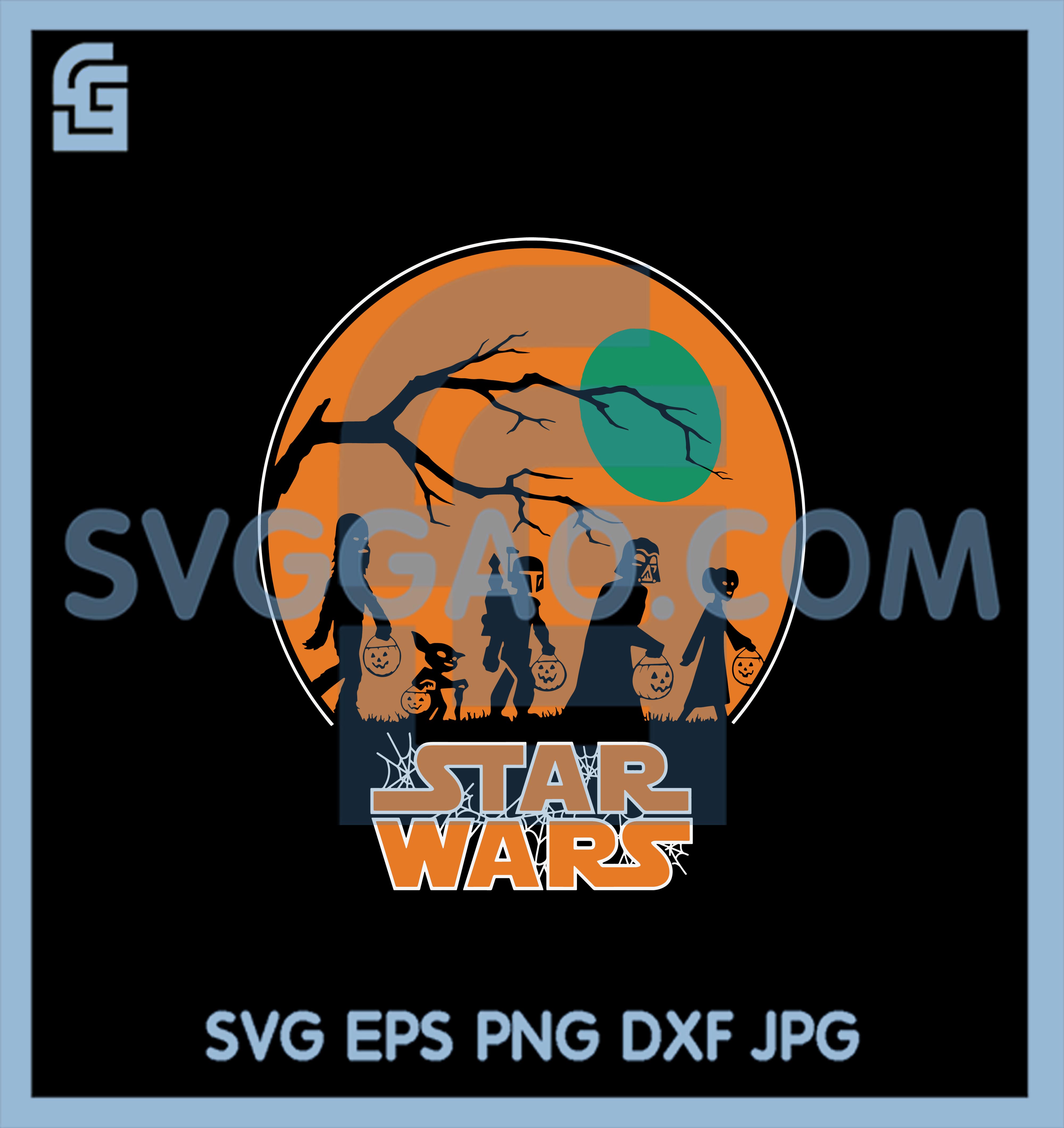 Star Wars Trick Or Treat Halloween Silhouette Svg, Trick Or Treat ...