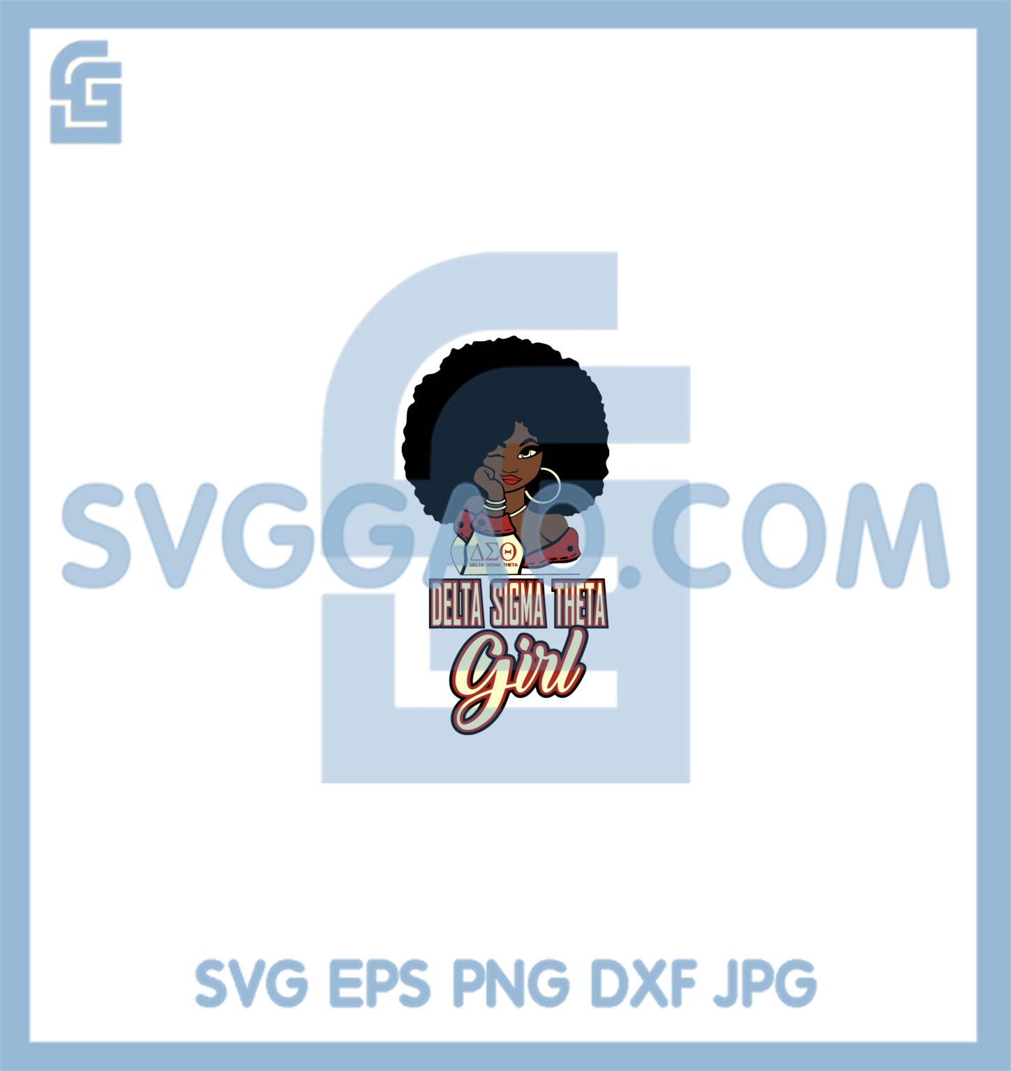 Delta Sigma Theta Afro Girl Svg, Girl Woman Delta Sigma Svg – SVGGAO