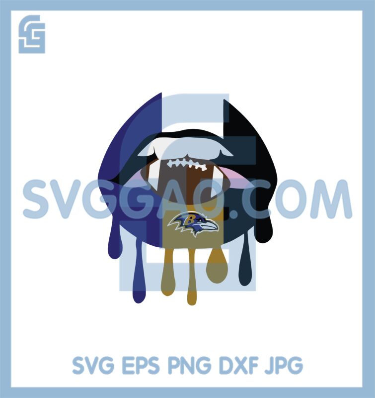 Dripping Lips Football Svg, Football Baltimore Ravens Svg, Lips ...
