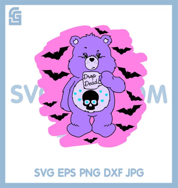 Drop Dead Care Bear Svg, Goth Pastel Emo 90s Cartoon Gift Svg – SVGGAO