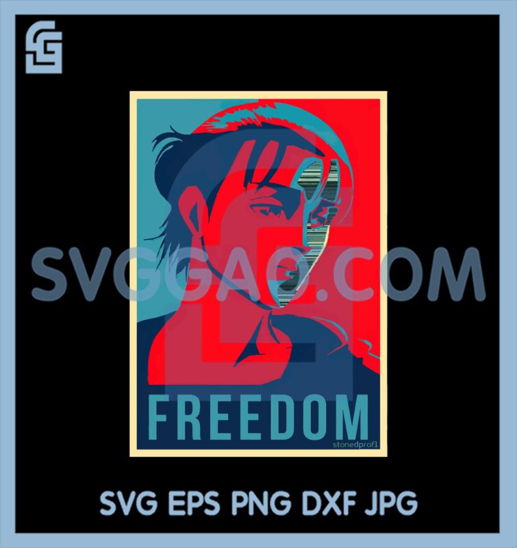 Eren Freedom Vitage Svg, Eren Yeager Vitage Svg, Attack On Titan Svg