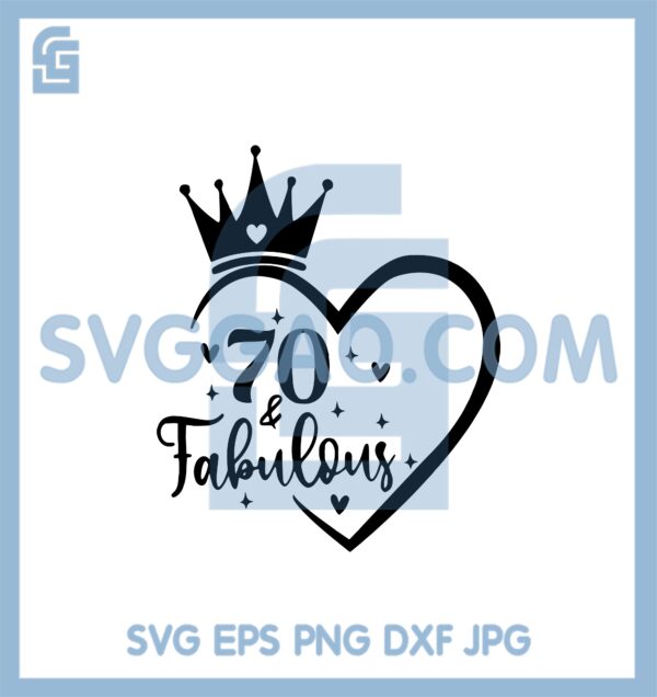 70 And Fabulous Svg, 70th Birthday Heart Svg – SVGGAO