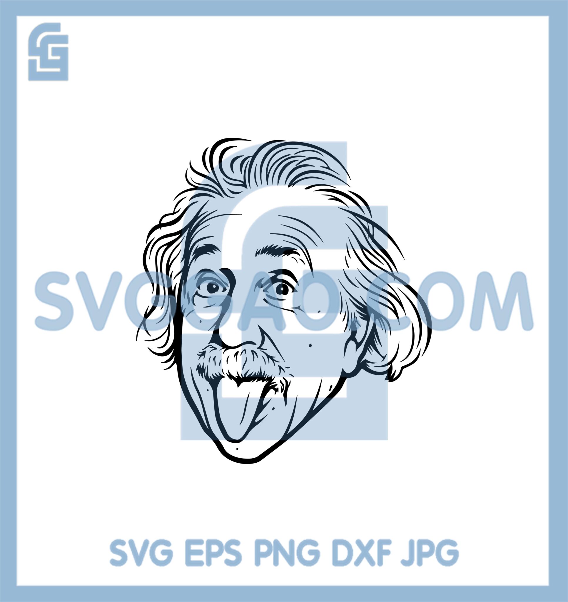 Albert Einstein Face Svg, Albert Einstein Svg – SVGGAO