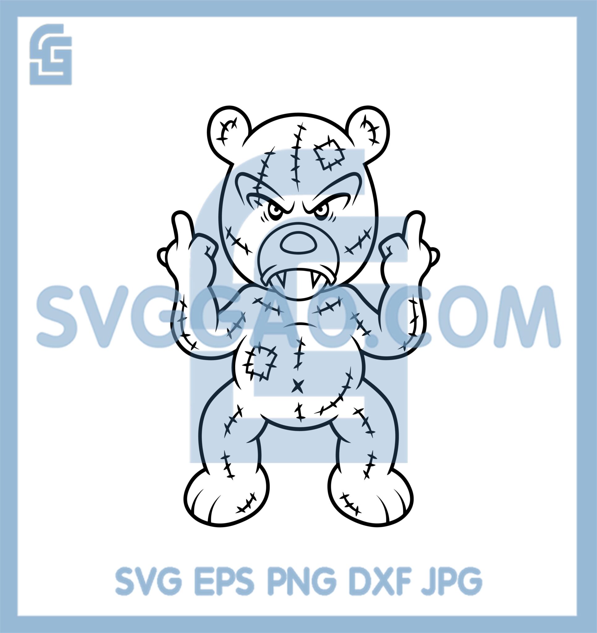 Angry bear with middle finger svg – SVGGAO