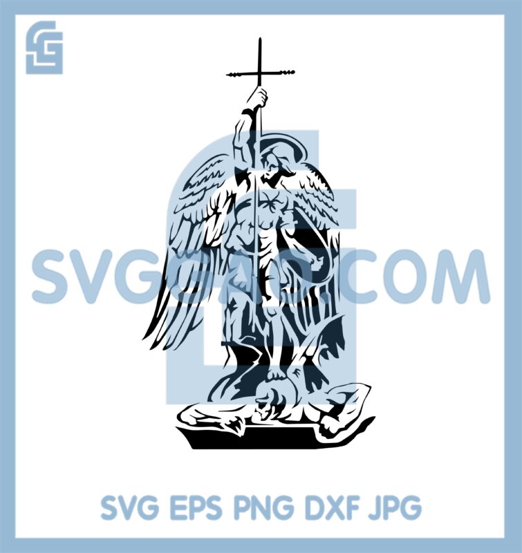 Archangel Michael Kill Satan Or Devil Svg, Archangel Michael Svg, Devil Svg