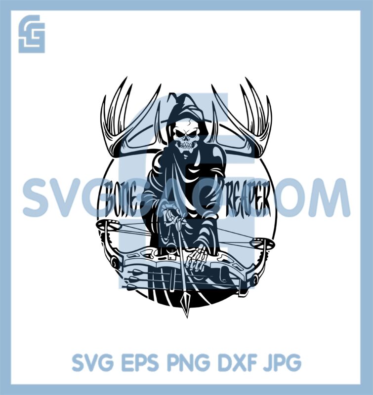 Archery Grim Reaper Bow Broadhead Arrow Hunting Skull SVG