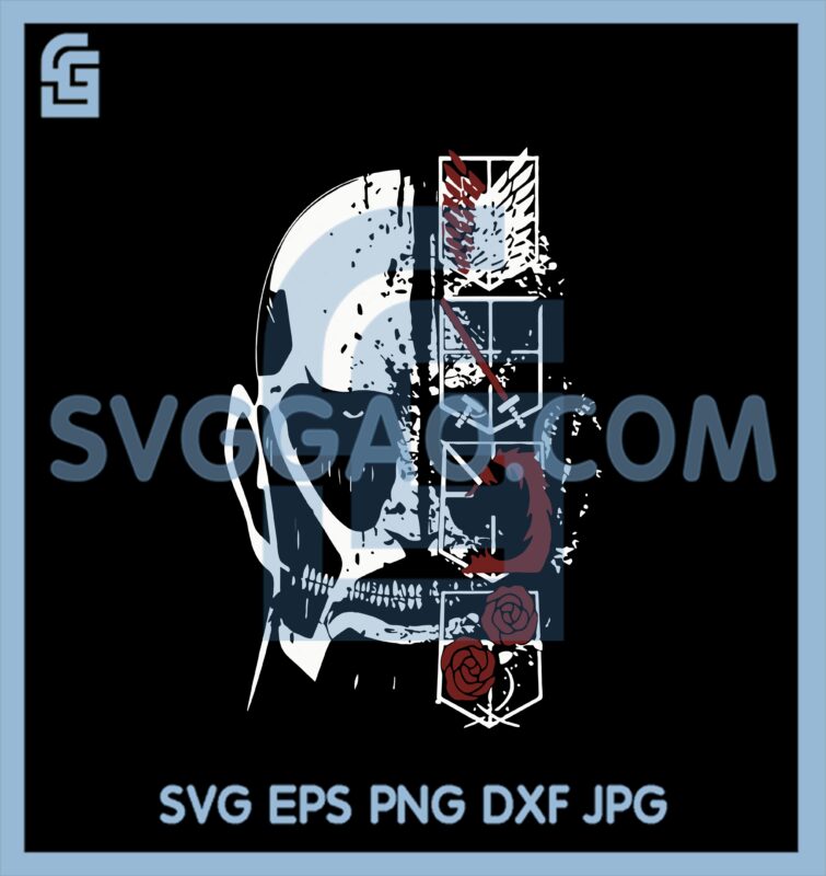 Attack On Titan Skull Svg, Attack On Titan Logo Horror Svg