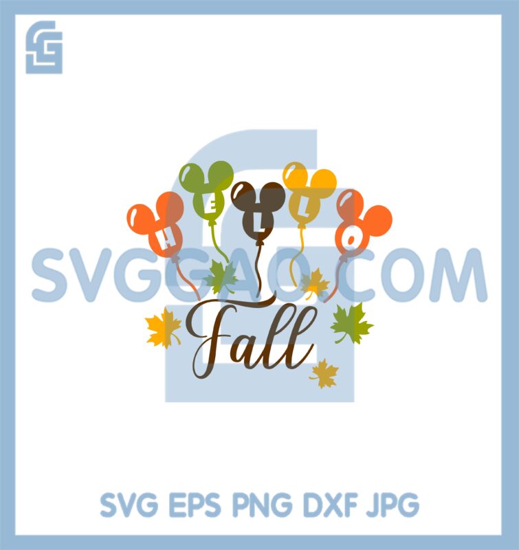 Balloon Fall Svg, Mouse Head Balloons Svg, Hello Fall Svg – SVGGAO