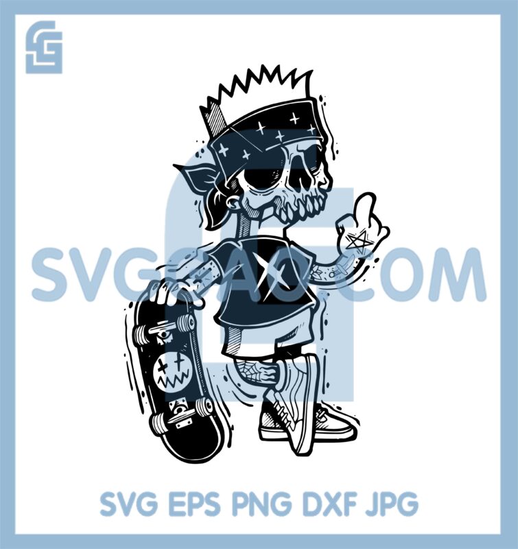 Bart Simpson Middle Finger Svg, Bart Simpson Fuckk Svg, Gangster ...