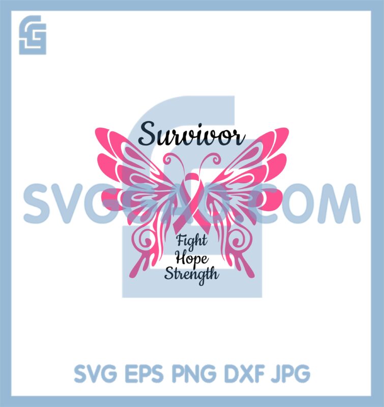 Cancer Butterfly SVG, Breast Cancer Survivor Svg, Breast Cancer ...