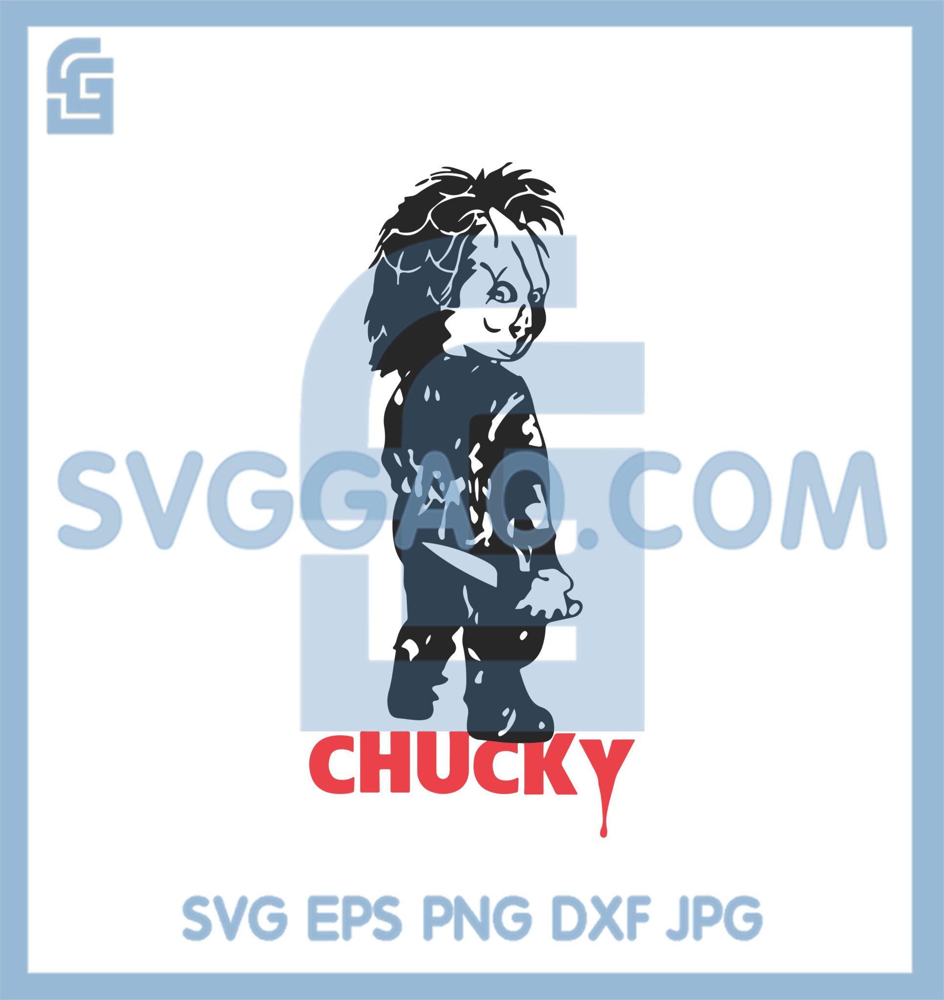 Chucky With Knife Child Play Svg, Chucky With Knife Melt Svg, Knife ...