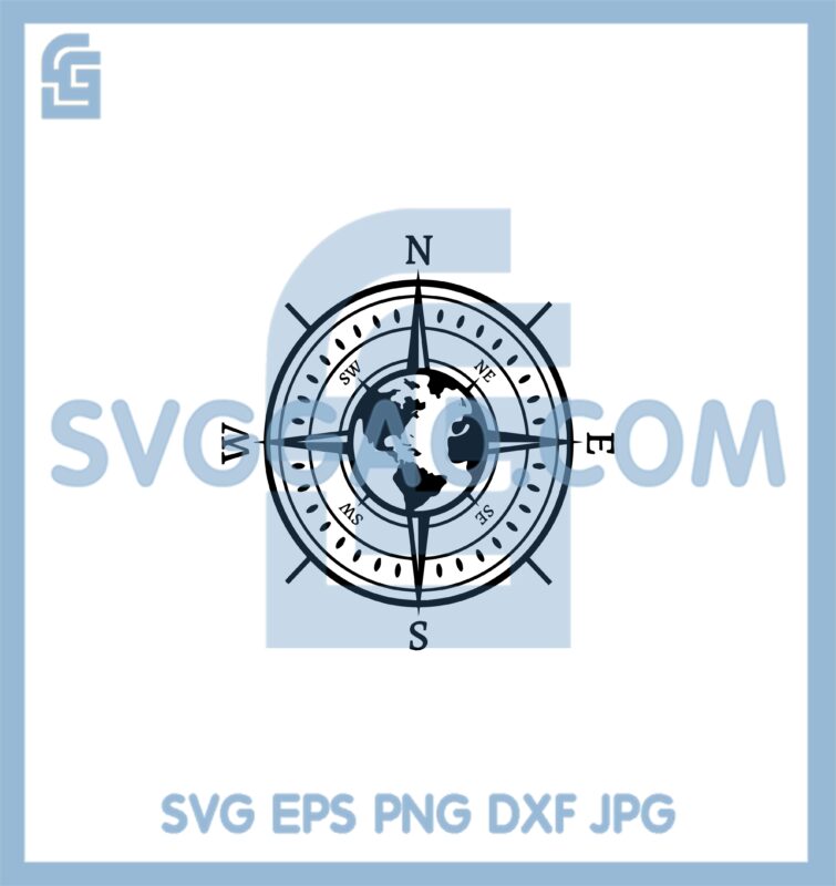 Compass World Svg, Compass Svg, World Svg – SVGGAO