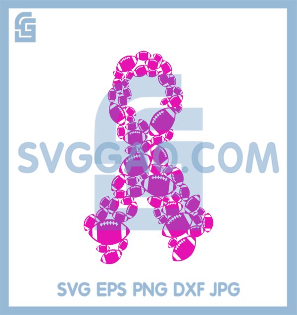 Football Cancer Svg, Football Breast Cancer Awareness Svg, Awareness Svg