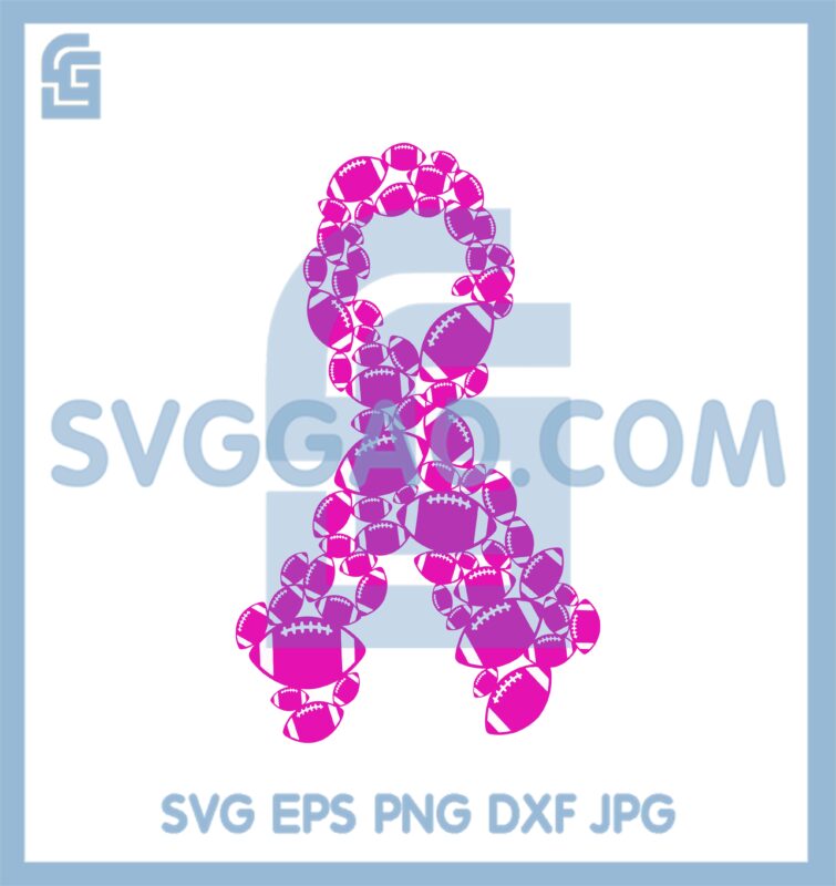 Football Cancer Svg, Football Breast Cancer Awareness Svg, Awareness ...