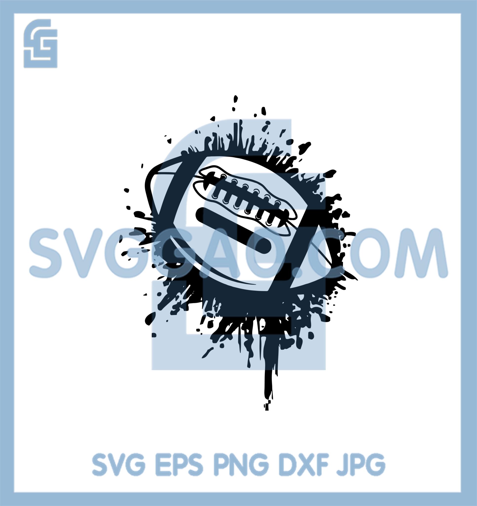 Football Splattered Svg, Football Dripping Svg, Football Drops Svg