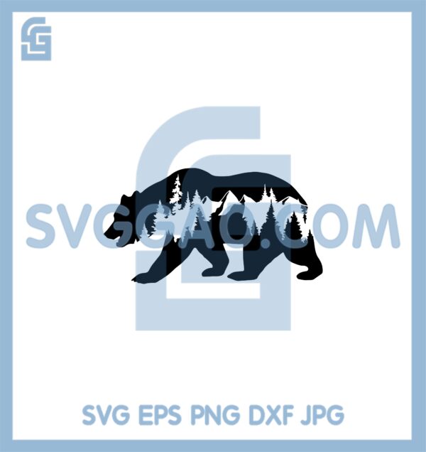 Bear Decal Svg, Bear Mountain SVG, Bear SVG – SVGGAO