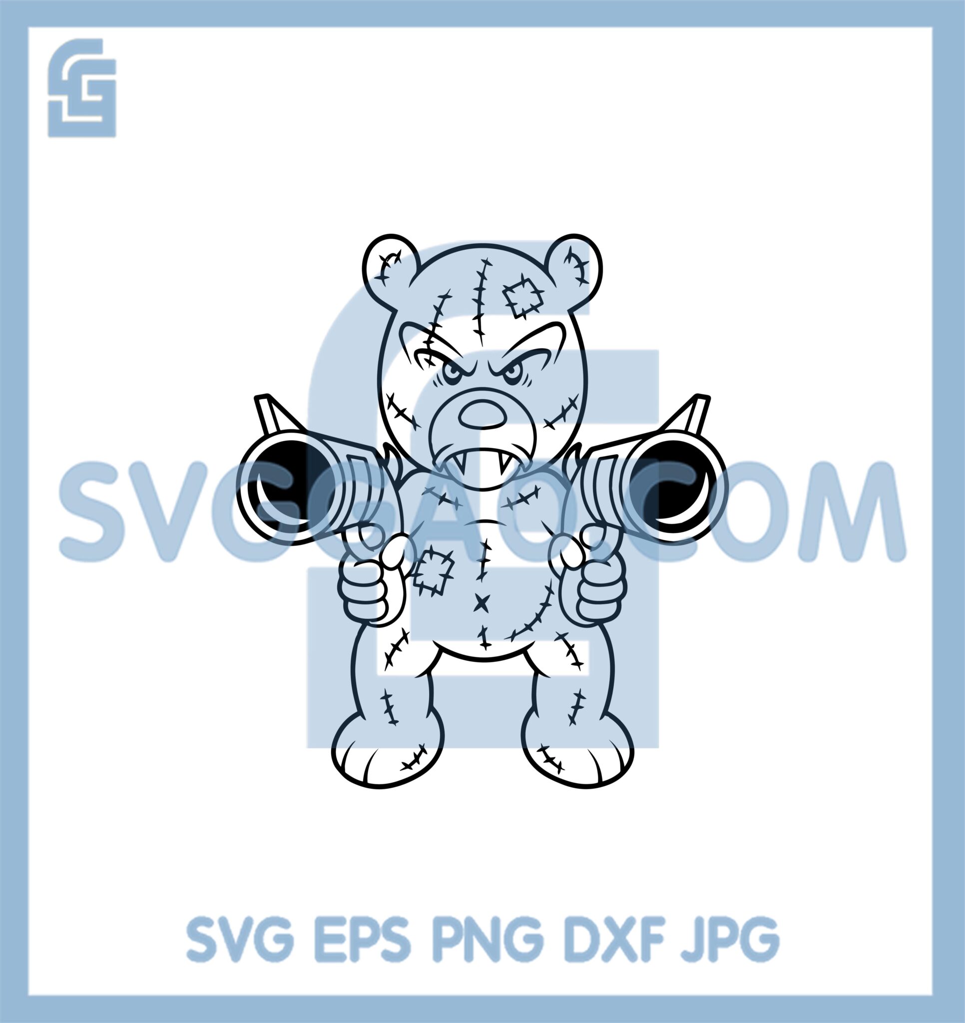 Bear Hands Guns Svg, Angry Teddy Bear With A Machine Gun Svg, Killer ...