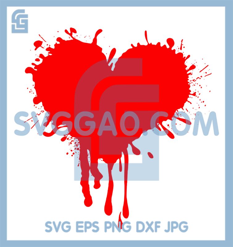 Bleeding Heart Splatter Svg, Bleeding Heart Svg