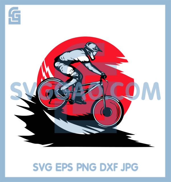 BMX Rider SVG, Red Sun Mountain Bike SVG – SVGGAO