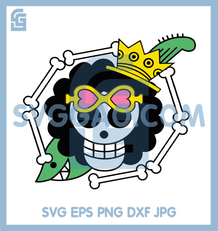 Brook Jolly Roger Svg, Brook One Piece Svg, One Piece Svg
